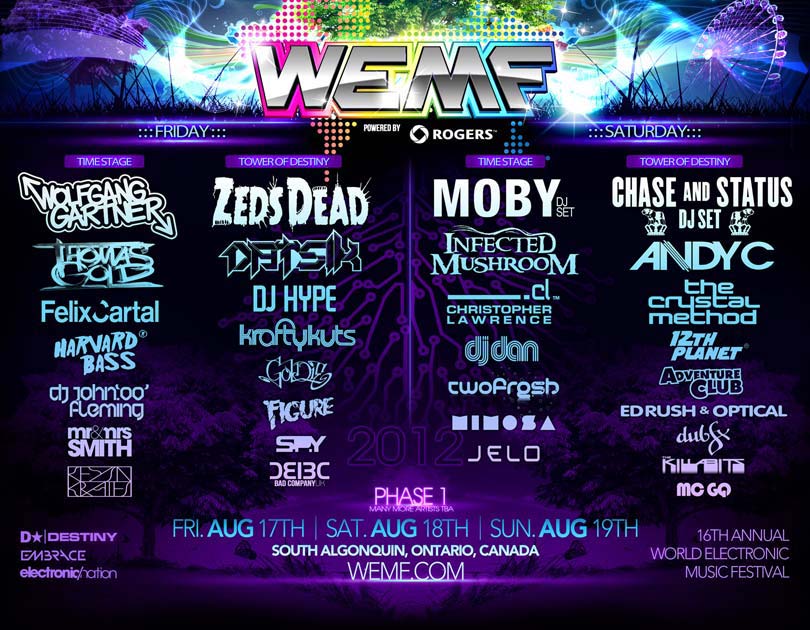 WEMF PHASE ONE LINE UP ANNOUNCED! - Destiny Events
